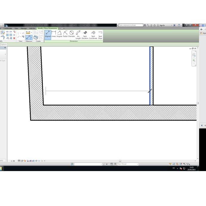 RevitCity.com | diagonal to straight wall dimension.