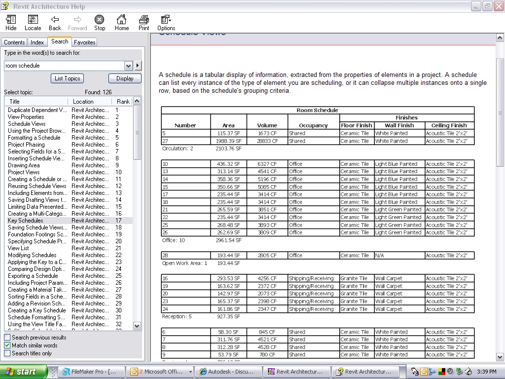 RevitCity.com | Room Schedule Question