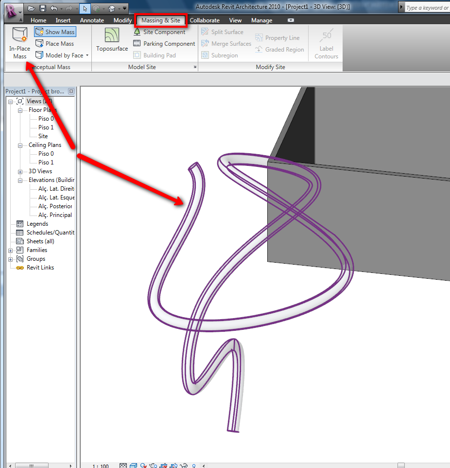 RevitCity.com | [Revit 2010] Mass form usable as generic model or any ...