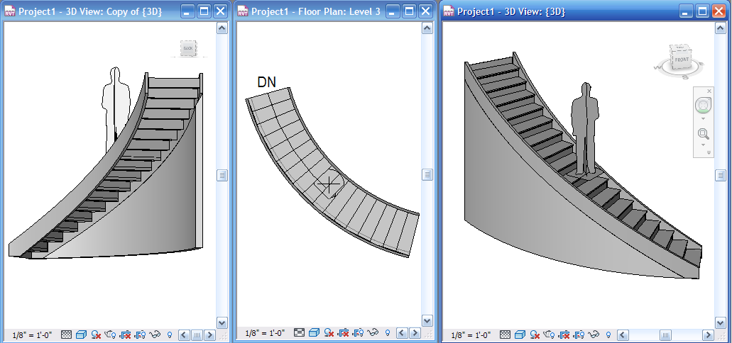 RevitCity.com | Curved Wall Under Stair and Edit Curved Wall Profile