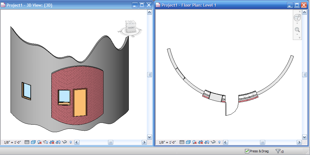 RevitCity.com | Curved Wall Under Stair and Edit Curved Wall Profile