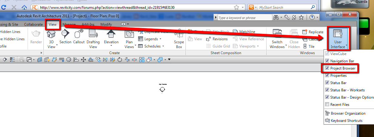 RevitCity.com | i closed my project browser in revit 2011 and don't ...