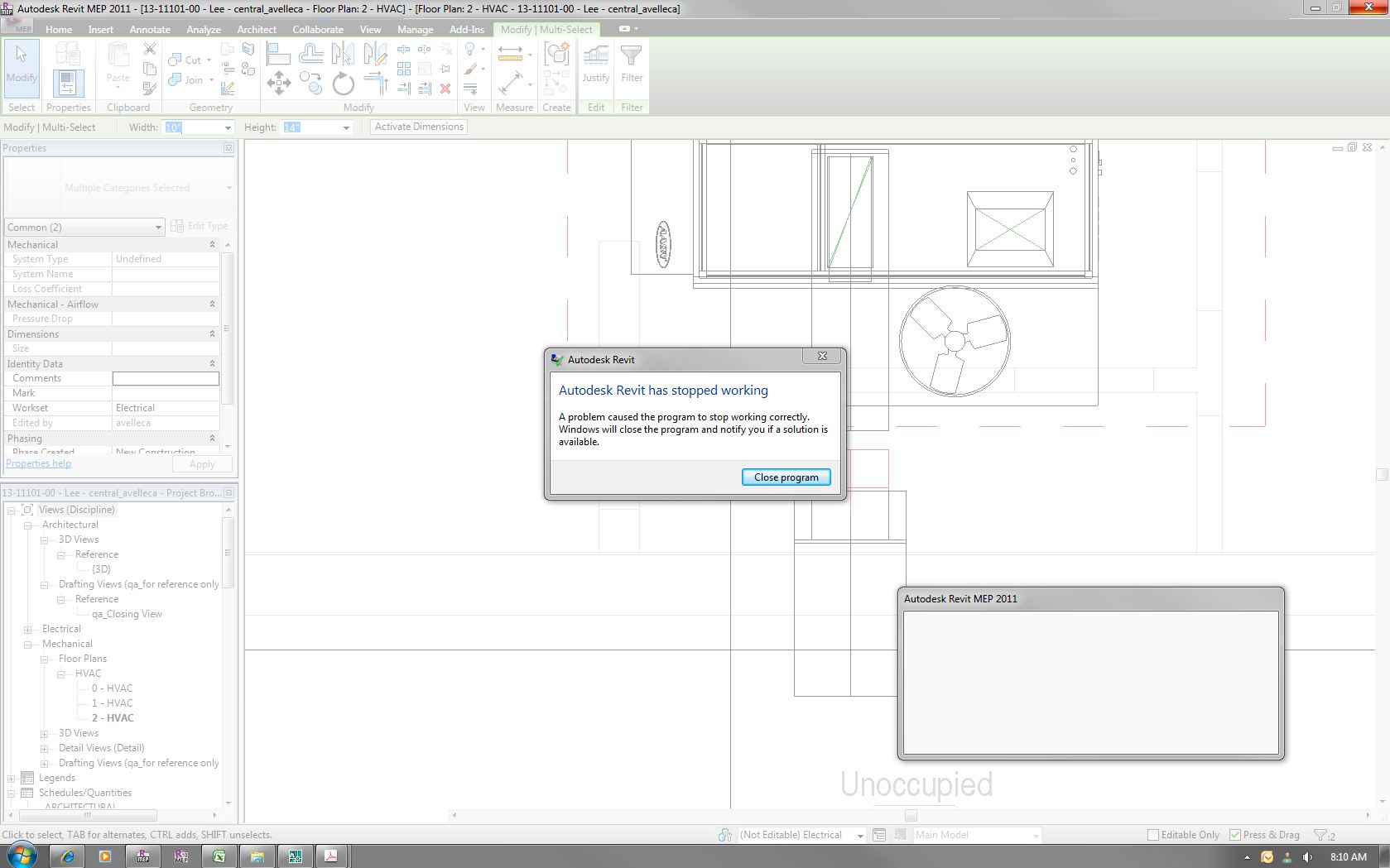 RevitCity.com | Unknown Revit MEP 2011 crash