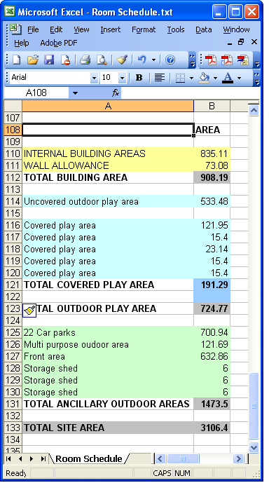RevitCity.com | AREA SCHEDULE INCLUDING WALLS