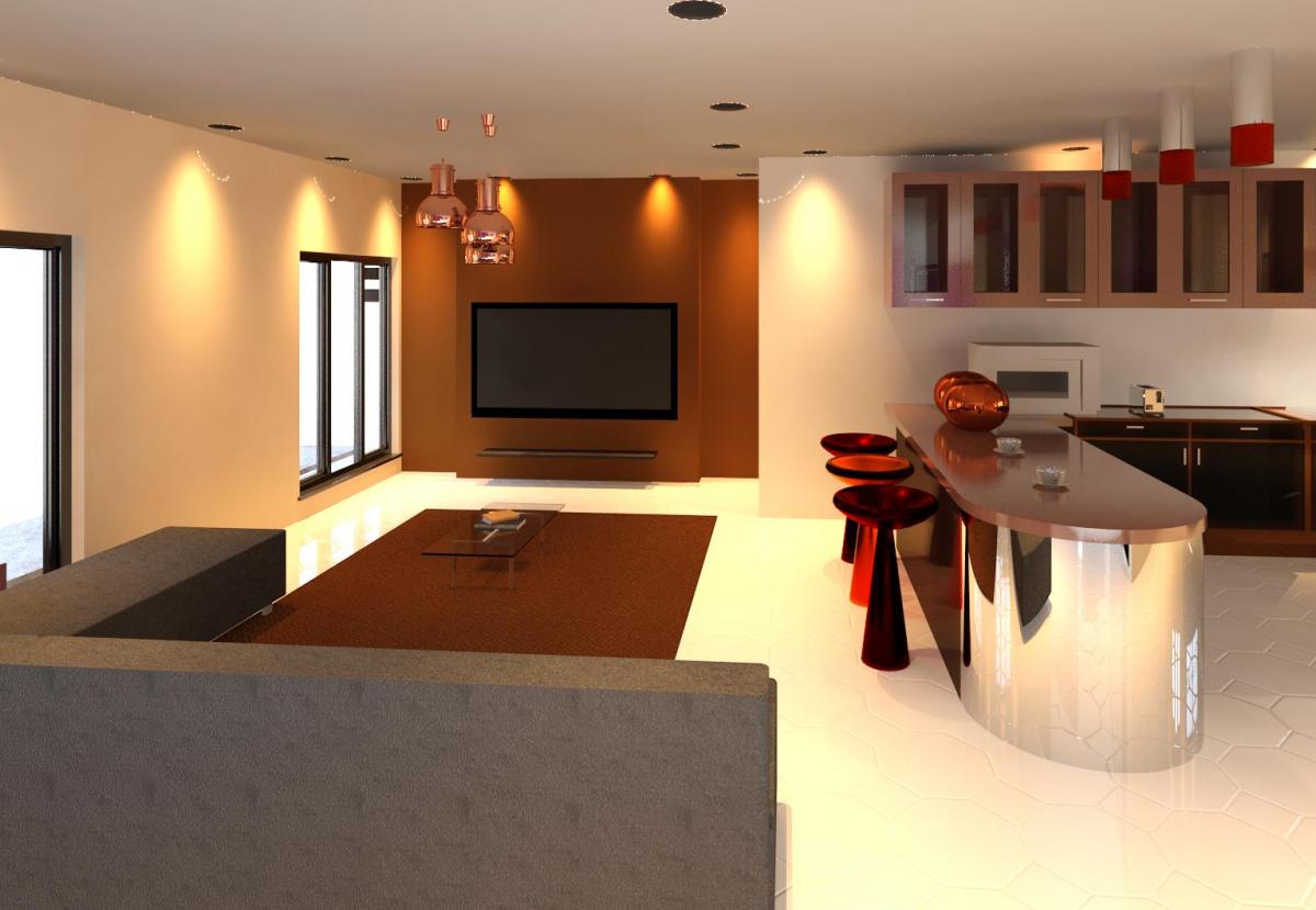 RevitCity.com | Image Gallery | lounge, breakfast nook and kitchen