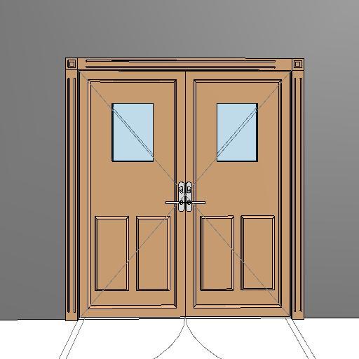 RevitCity.com | Object | Twin Door - Residential Exterior - w/ Window ...
