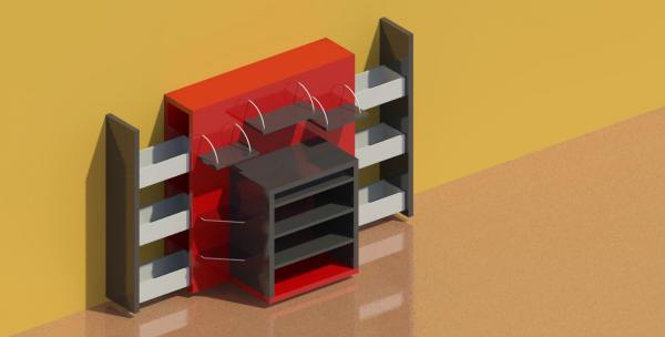 RevitCity.com | Object | TV stand black-red