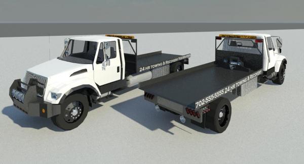 RevitCity.com | Object | WRECKER - FLAT BED TOW TRUCK