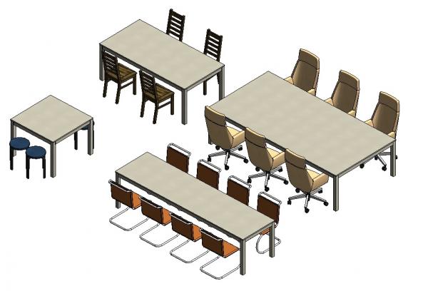 RevitCity.com | Object | TABLE RECTANGULAR MULTI SEATS