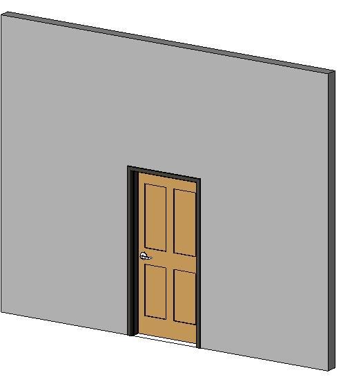 RevitCity.com | Object | Single 4 Panel Door w/ HM Frame