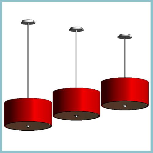 RevitCity.com | Object | Zaragoza Red Small Pendant Light