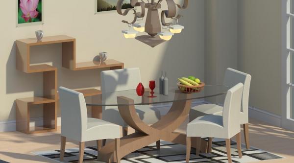 RevitCity.com | Object | Glass dining table with crossed legs