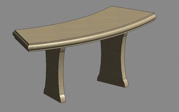 RevitCity.com | Object | Stone Bench Curved Radius