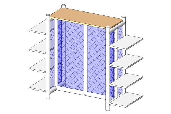 RevitCity.com | Object | GONDOLA FLOOR RACK W/ SHELVES