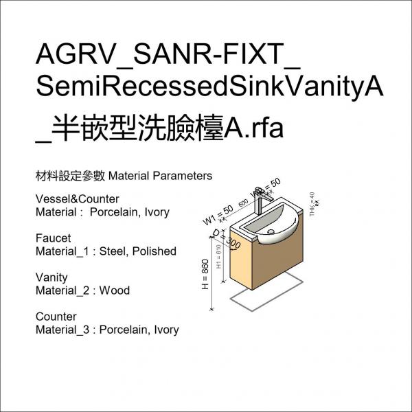 RevitCity.com | Object | AGRV_SANR-FIXT_SemiRecessedSinkVanityA_半嵌型洗臉檯curse