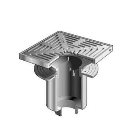 RevitCity.com | Object | MIFAB® F1450 - FLOOR DRAIN WITH 12” SQUARE ADJUSTABLE TRACTOR GRATE AND ...