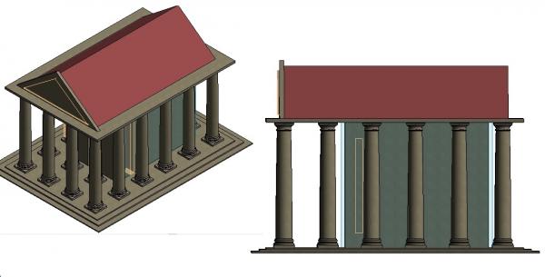 RevitCity.com | Object | Doric Temple with 4x6 column grid