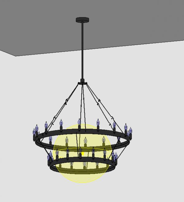 RevitCity.com | Object | CAMINO VINTAGE CANDELABRA TWO-TIER CHANDELIER 38"