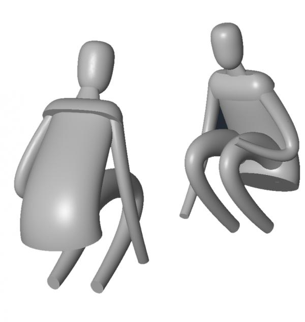 RevitCity.com | Object | Person crouched - simple 3D gestural form