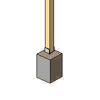 RevitCity.com | Object | timber column with footing & stirrup